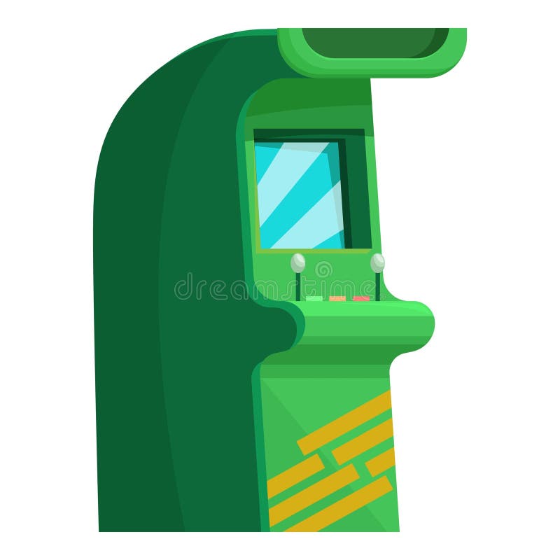 Green Arcade Game Machine Standing Ready For Players Stock Illustration