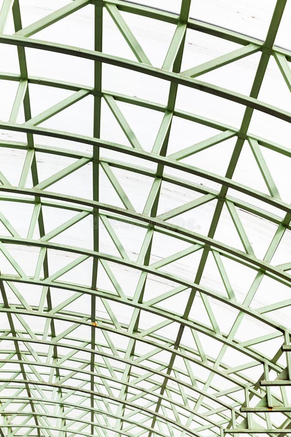 Green Arched Steel Frame and Polycarbonate Roof Stock Image - Image of ...
