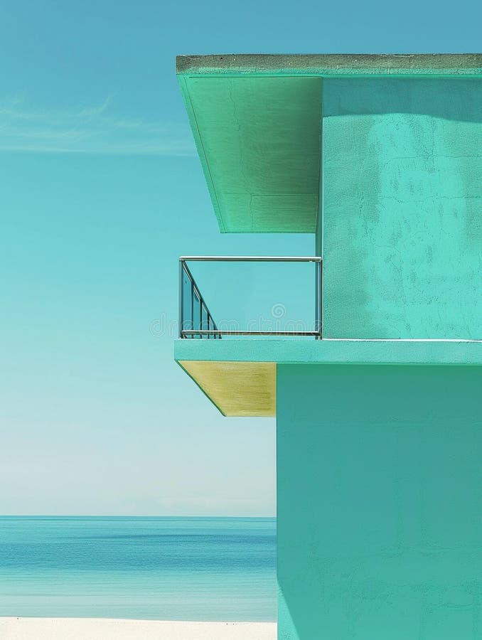 Green Architectural Structure with Open Glass Verandah. Generated with ...