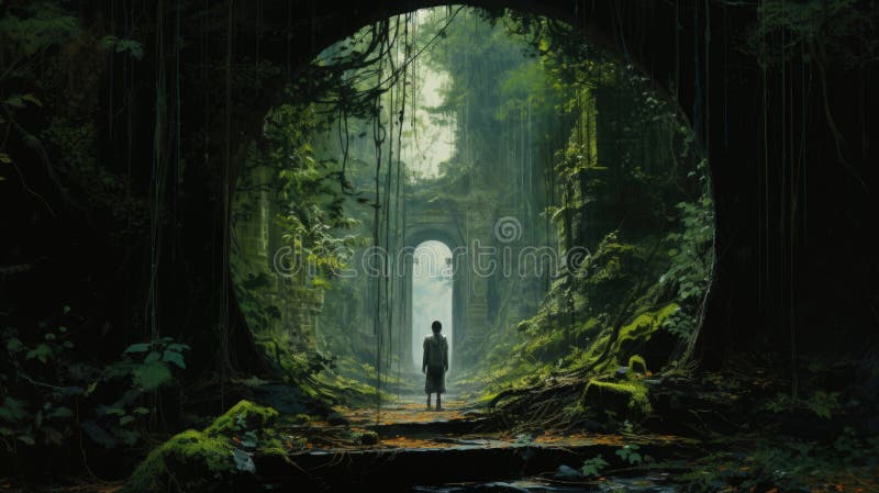 Green Arcs Made from Tropical Plants Above Pedestrian Pathway Stock ...