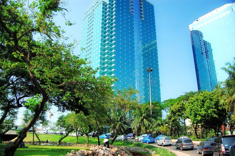 Green Area at the Center of City Stock Photo - Image of blue, center ...