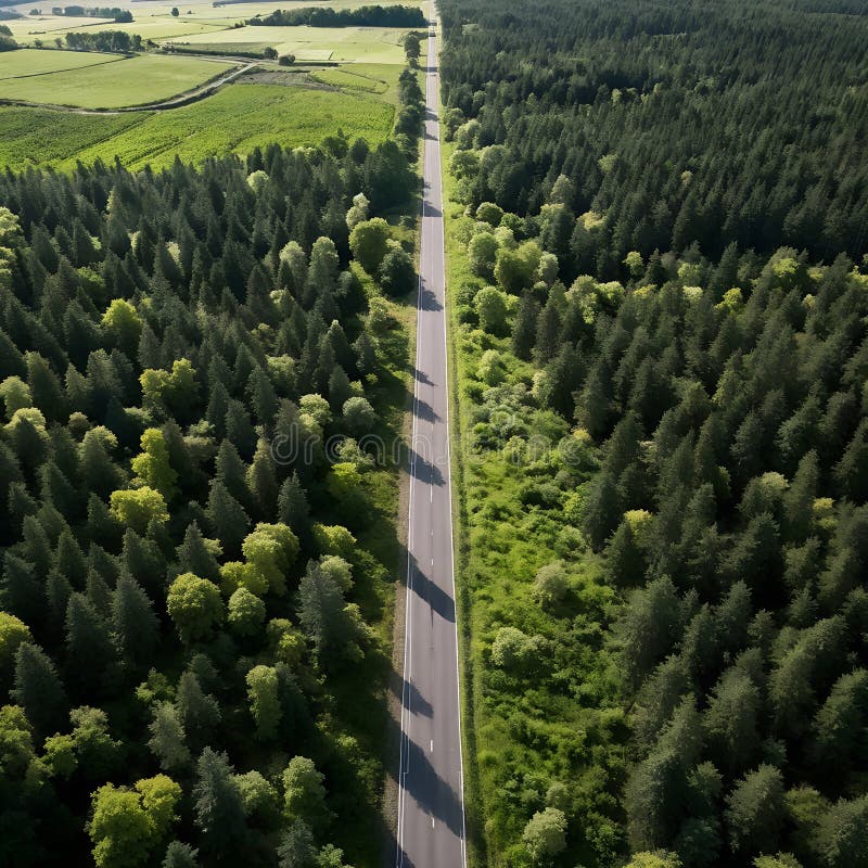 A Green Area with Forests and Fields. Shooting with a Quadcopter from a ...