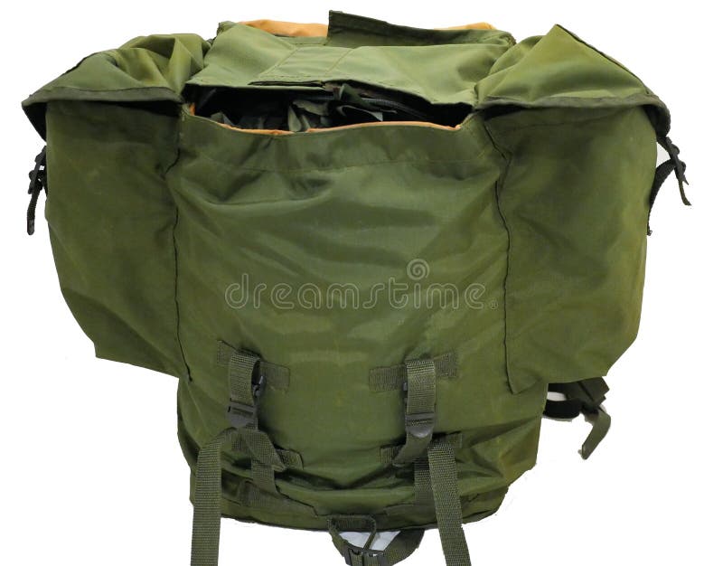 Green Army Military Back Pack Stock Photo - Image of drill, pocket ...