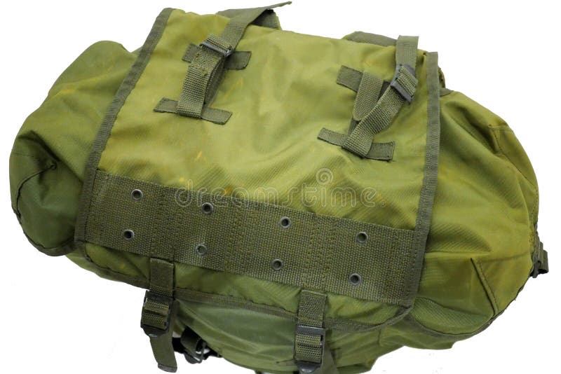 Green Army Military Back Pack Stock Image - Image of mobilization, back ...