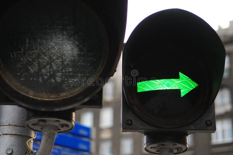 Right Turn Traffic Light Arrow Stock Image - Image of light, concept ...