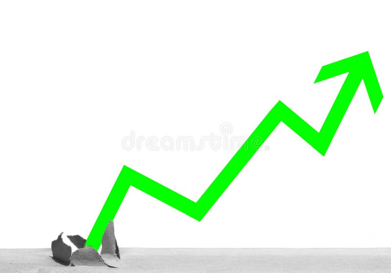 Green Arrow through Base Line. Stock Illustration - Illustration of ...