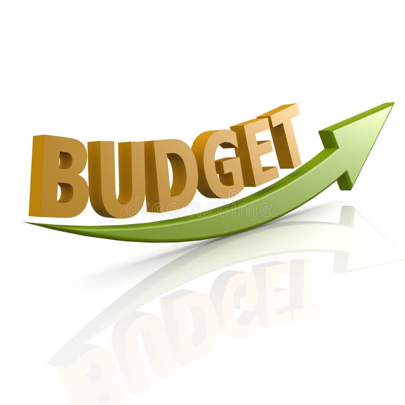 Green Arrow with Budget Word Stock Illustration - Illustration of arrow ...