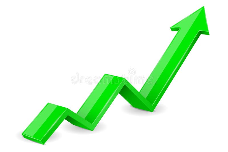 Green Arrow. 3d UP Financial Graph Stock Vector - Illustration of ...
