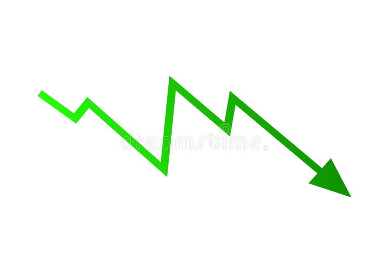 Green Arrow Decline Graph Showing Downward Trend Stock Illustration ...