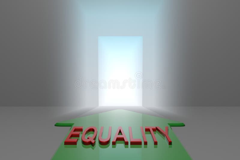 Equality to the open gate stock illustration. Illustration of hands ...