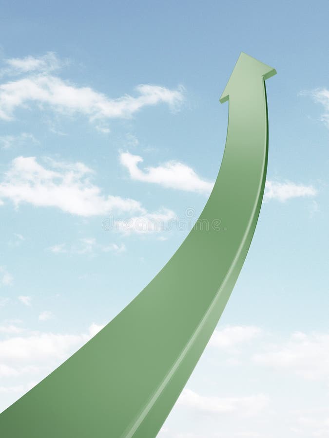 Green arrow going up stock illustration. Illustration of graph - 36001734