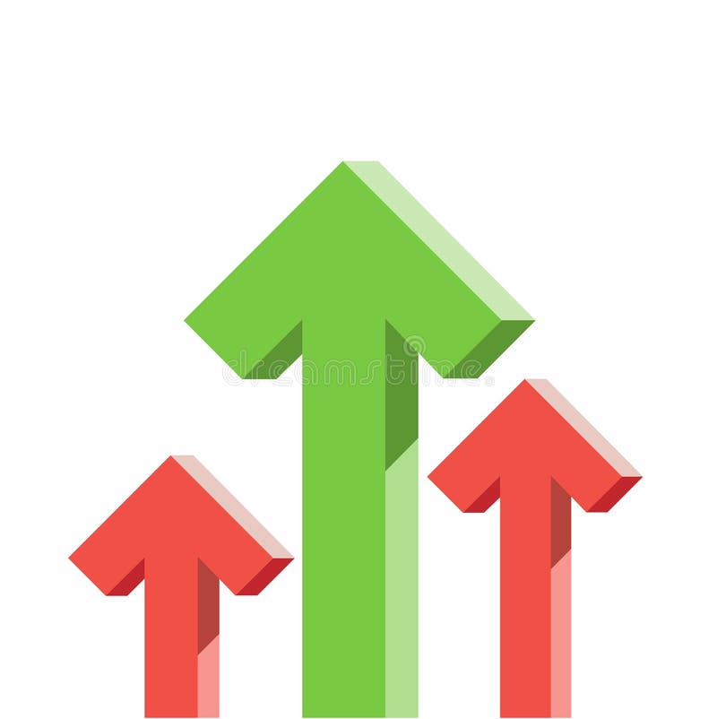 Stock Market Illustration - Green Arrow Up Chart Stock Vector ...