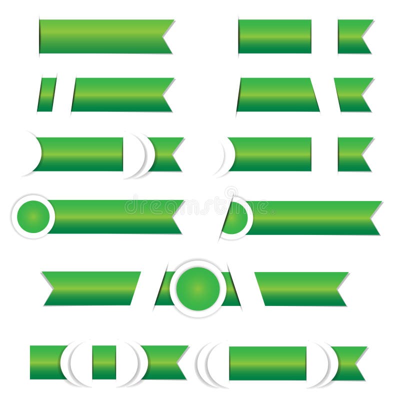 Green Arrow Label Paper with Shadow Stock Illustration - Illustration ...