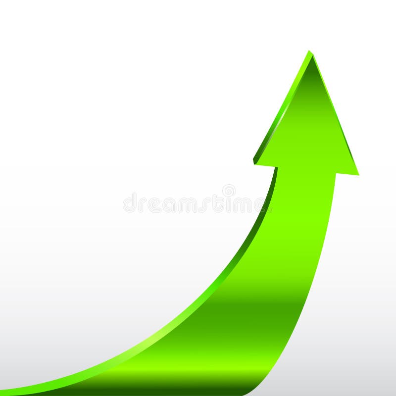 Green Arrow and Neutral White Background. Stock Vector - Illustration ...