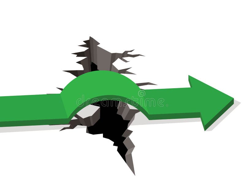 Red Arrow Passing Obstacle - Risk and Success 3d Concept Stock ...