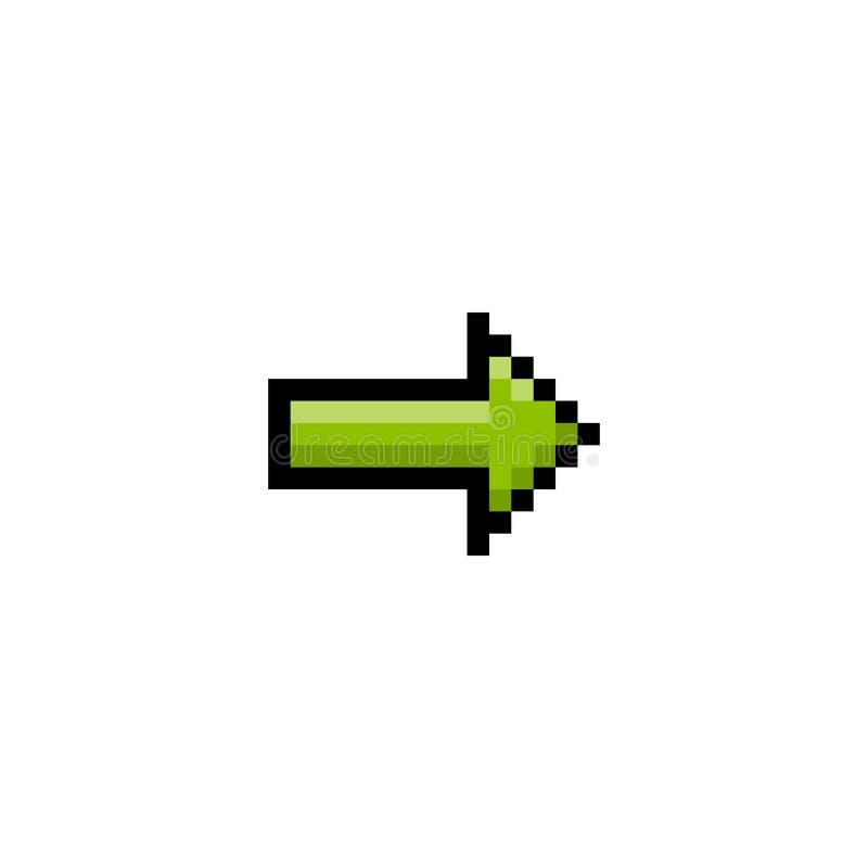 Green Arrow Pixel Icon. Vector Illustration for Gaming Interface Stock ...