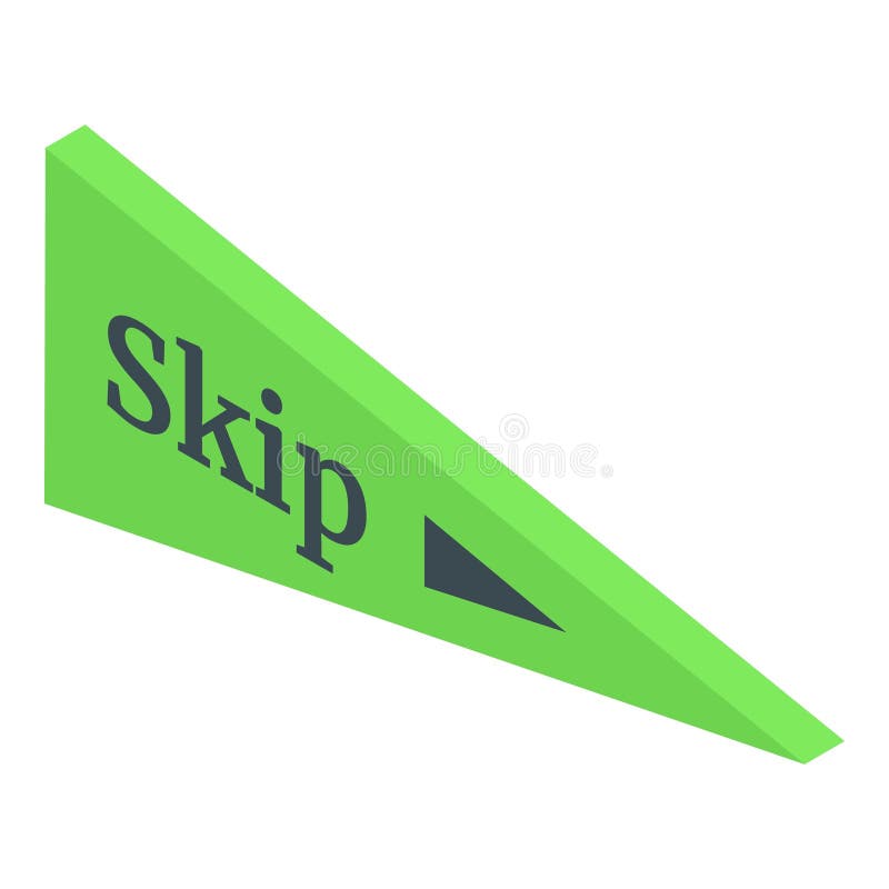Green Arrow Pointing Down Next To Skip Button Stock Illustration ...