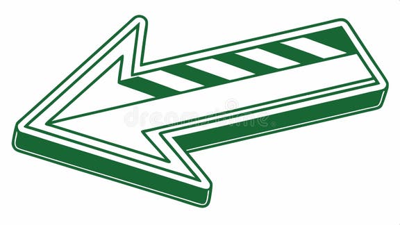 Green Arrow Pointing Left Direction And Navigation Symbol For Interfaces Vector Design