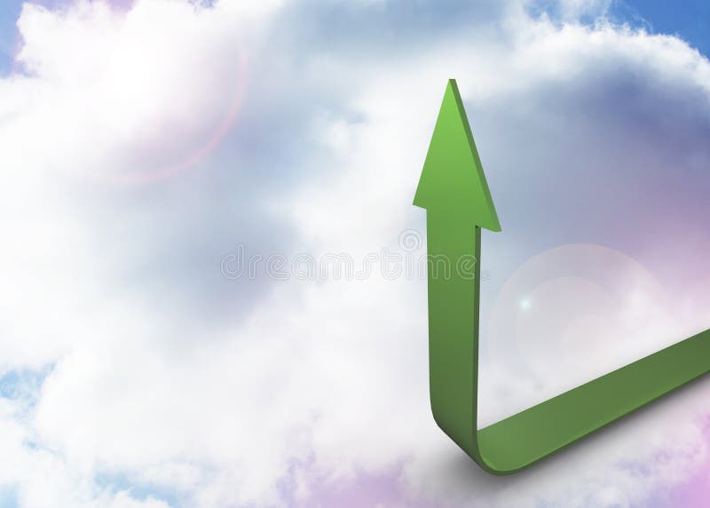 Green arrow pointing up stock illustration. Illustration of progression ...