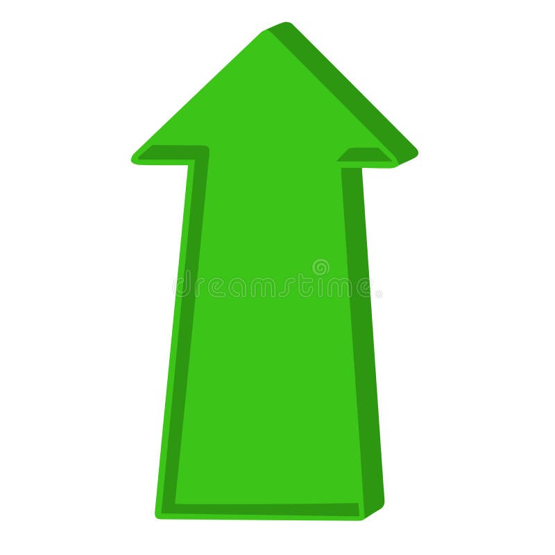 Green Arrow Pointing Up on a White Background Stock Illustration ...