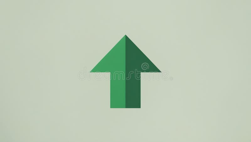 Green Arrow Pointing Upward Indicating Growth and Positive Direction in ...