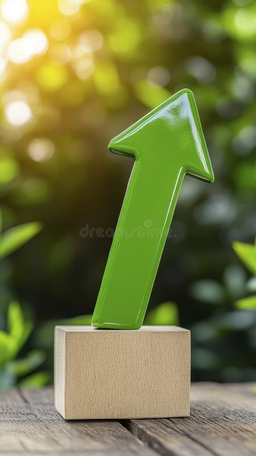 Green Arrow Pointing Upwards Symbolizing Growth and Progress a Vibrant ...