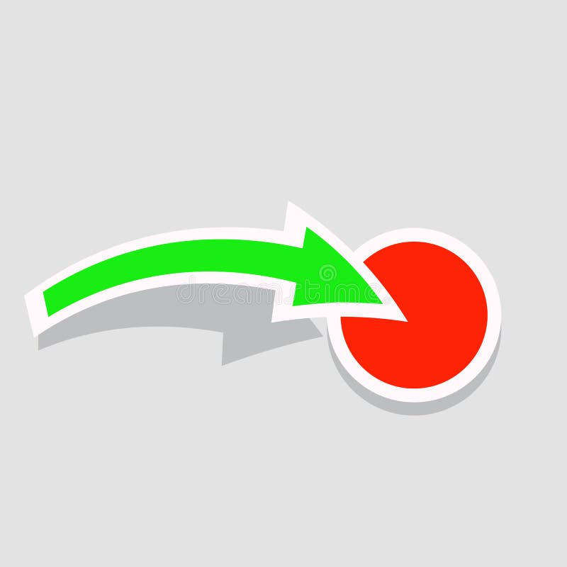 The Green Arrow Points To the Red Button. Stock Vector - Illustration ...