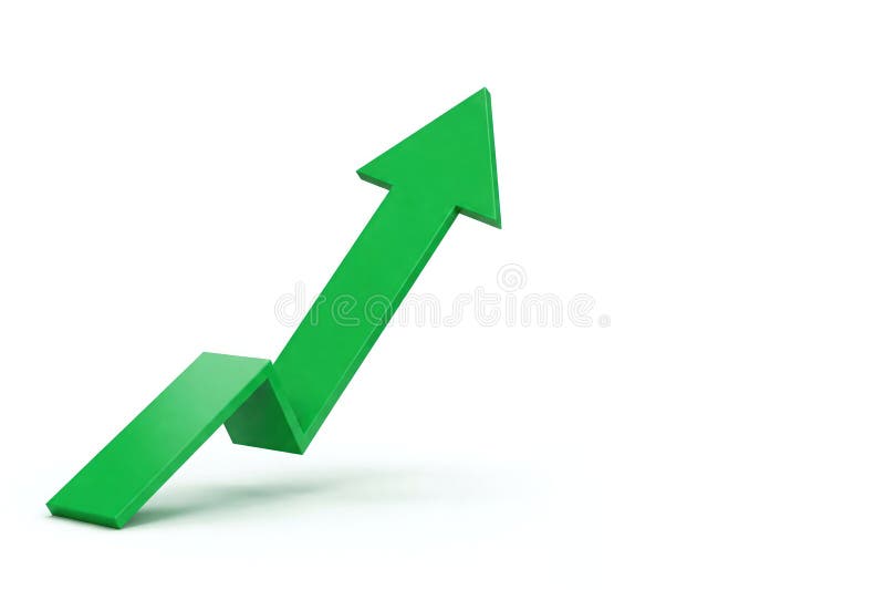 A Green Arrow Symbolizing Growth and Development. Space for Text. Stock ...