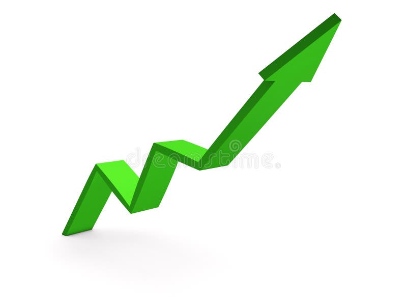Green Arrow Up Graphs of Growth Stock Illustration - Illustration of ...