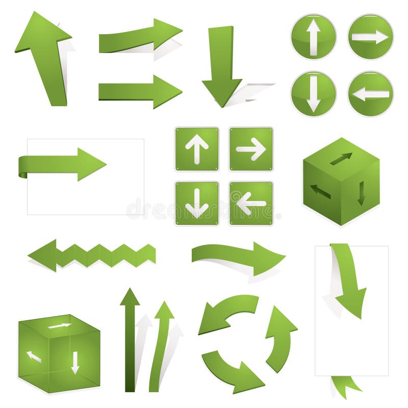 Green arrows stock vector. Illustration of element, clip - 18088238