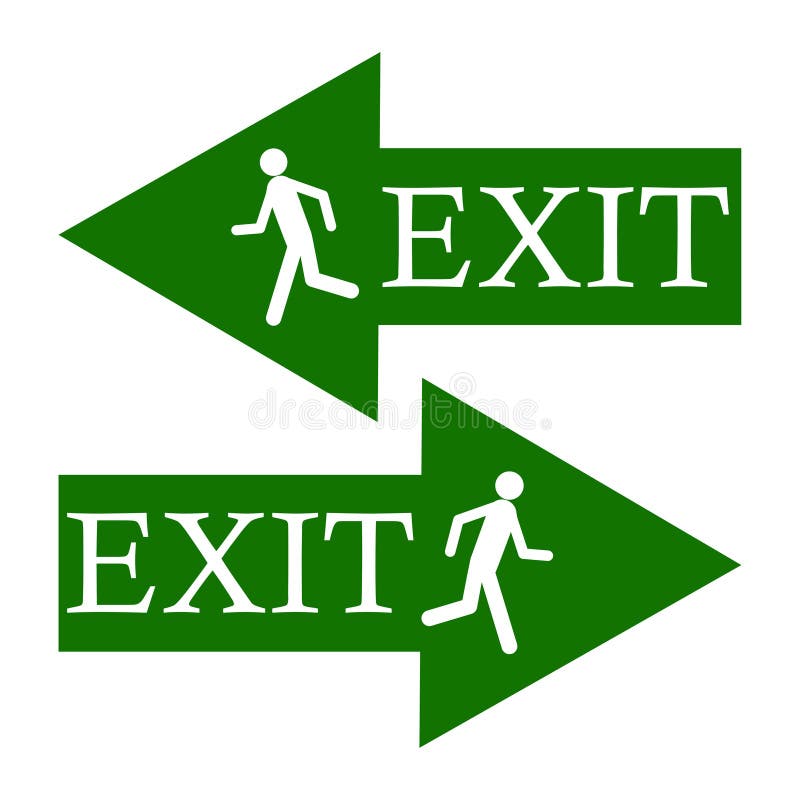 Green Arrows Exit on White Background. Security Icon Set. Vector ...