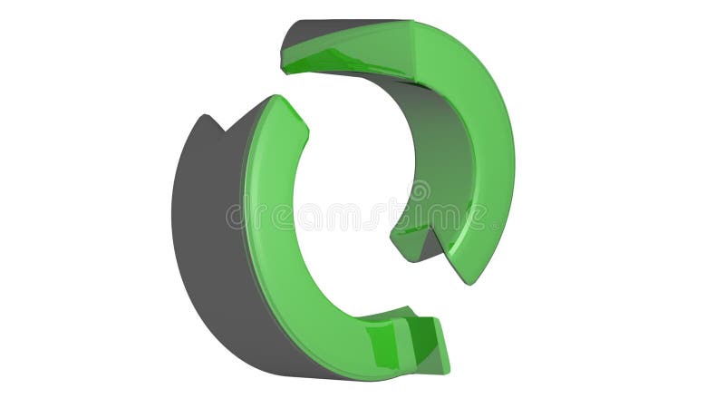 Green Arrows Rotating on White Background - 3D Rendering Video Stock ...