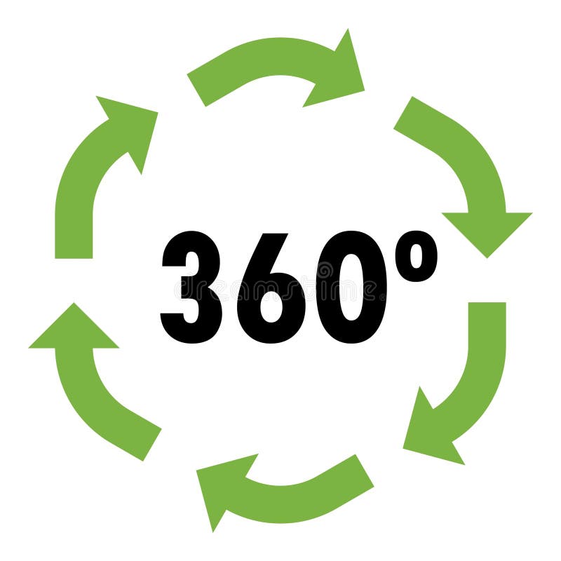 Green Arrows Rotating 360 Degrees Forming a Circle Stock Vector ...