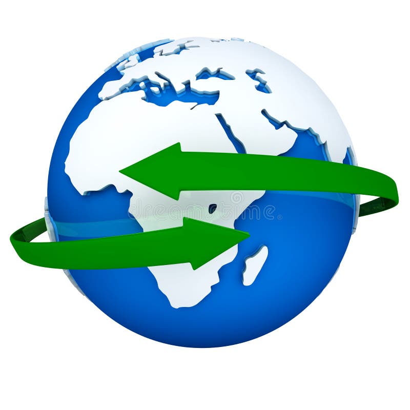 Arrows Around World Globe Stock Illustrations – 690 Arrows Around World ...