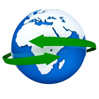 Arrows Around World Globe Stock Illustrations – 695 Arrows Around World ...