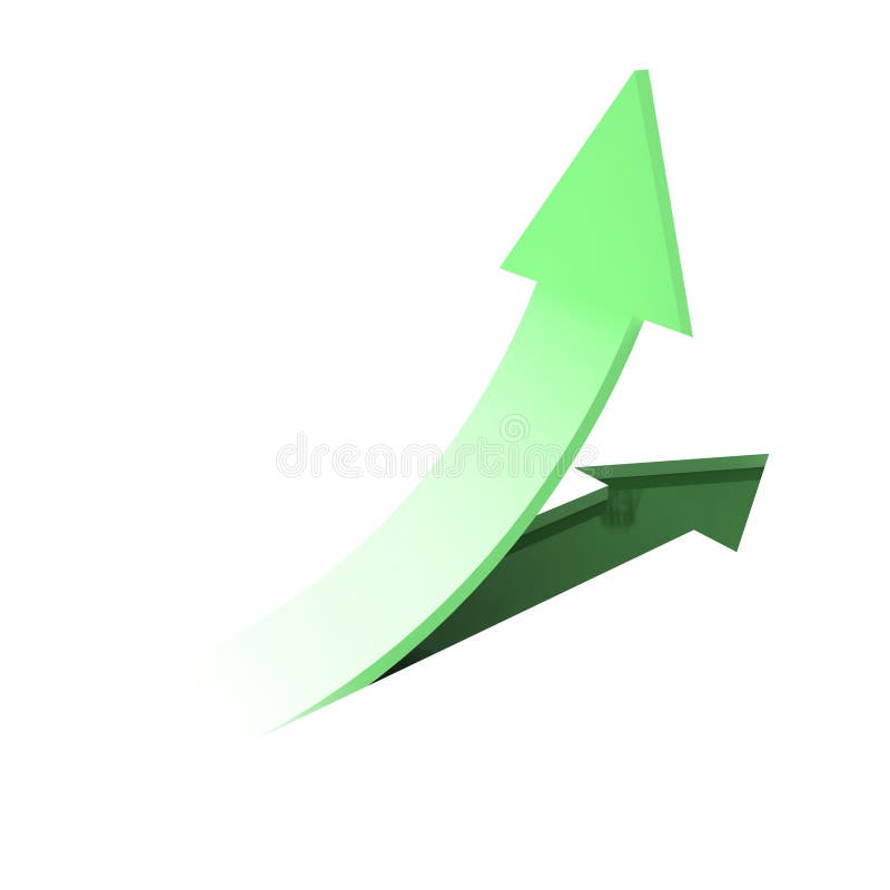 Green Arrows on White Background Stock Illustration - Illustration of ...