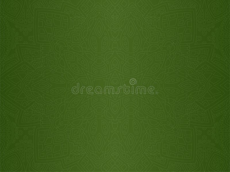 Green Art With Abstract Seamless Linear Pattern Stock Vector