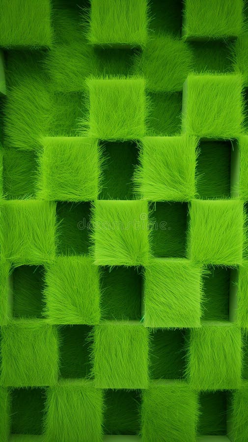 Green Artificial Grass Cubes Texture Background, Close-up, Top View ...