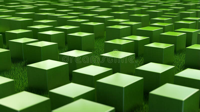 Green Artificial Grass Cubes Texture Background, Close-up, Top View ...