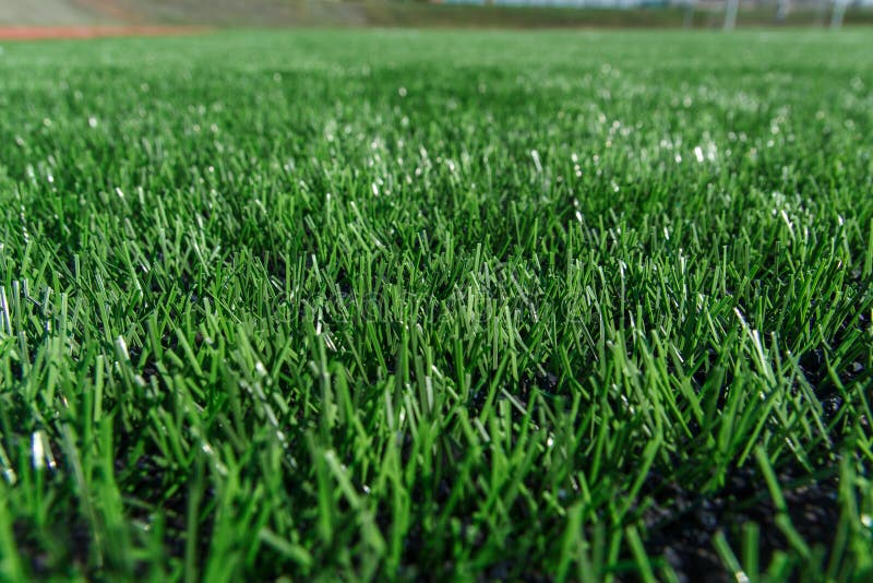 Green Artificial Turf on the Football Field Stock Photo - Image of ...