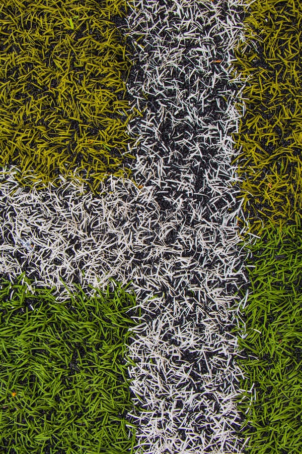 Green Artificial Turf Pattern with a Line Stock Image - Image of play ...