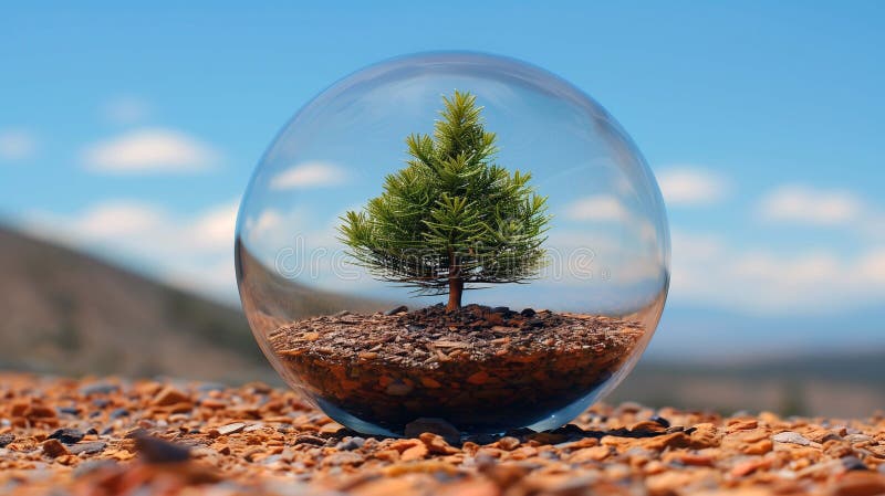Green Aspiration, a Close View of a Small Tree Growing and Reaching for ...