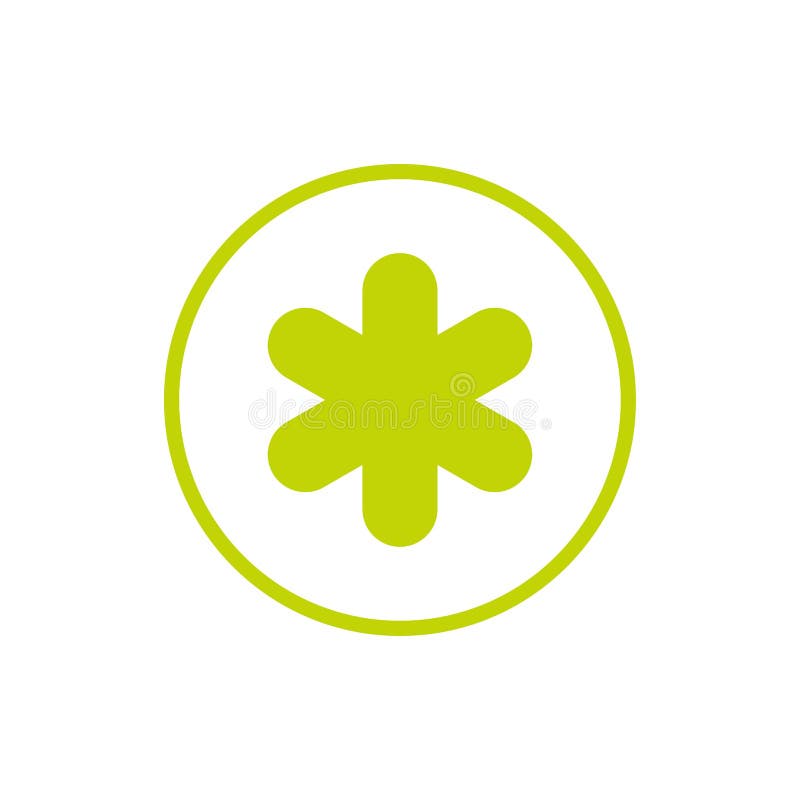 Green Asterisk Footnote in Green Circle Icon. Asterisk Sign Stock ...