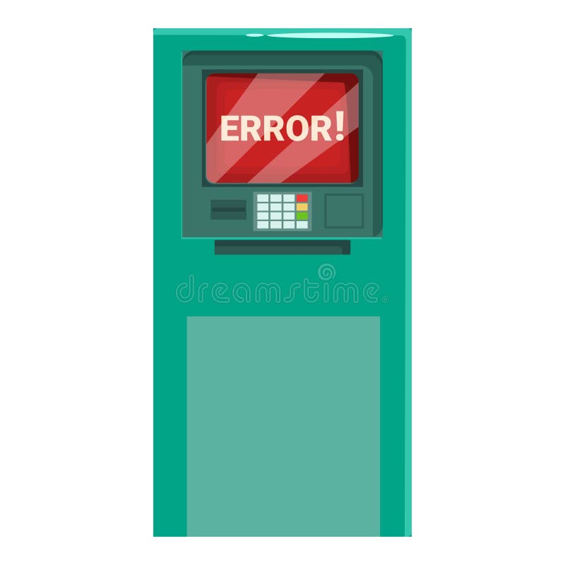Green Atm Showing Error Message on the Screen Stock Vector ...