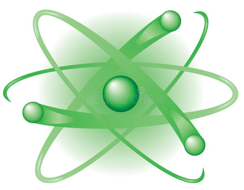 Green Atom stock vector. Illustration of fuel, icon, nucleus - 13978077