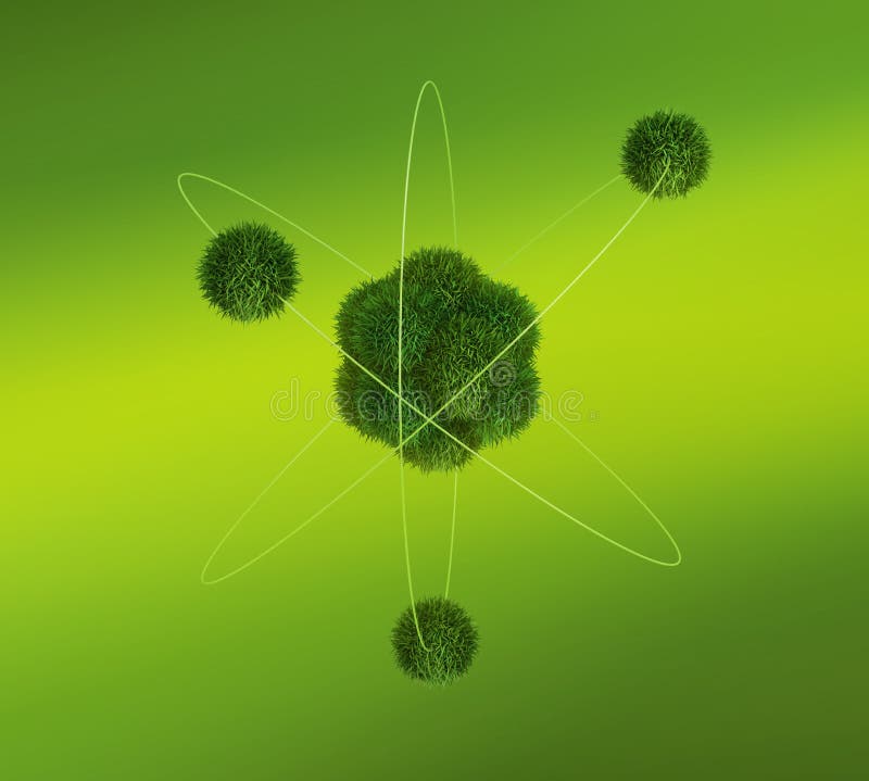 Green Atom stock vector. Illustration of fuel, icon, nucleus - 13978077