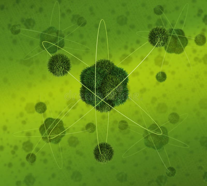 Green Atom concept stock illustration. Illustration of molecule - 32893776