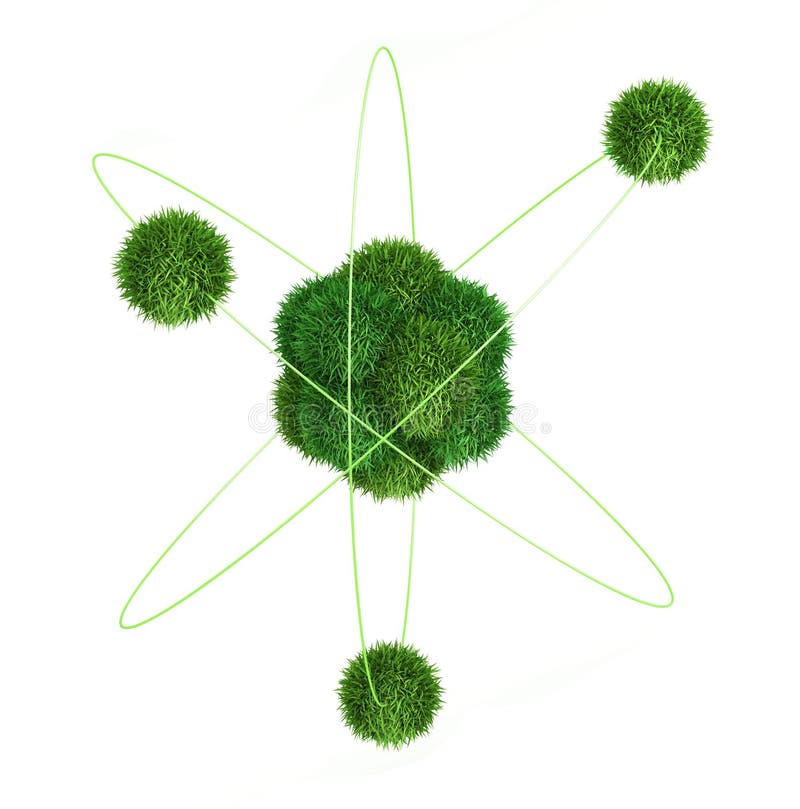 Green Atom concept stock illustration. Illustration of proton - 32893743