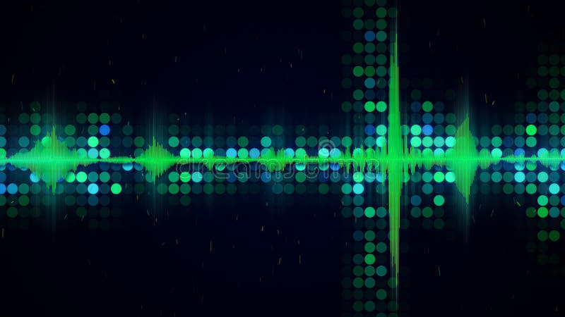 Green Audio Waveform Equalizer Abstract Techno Background Stock ...