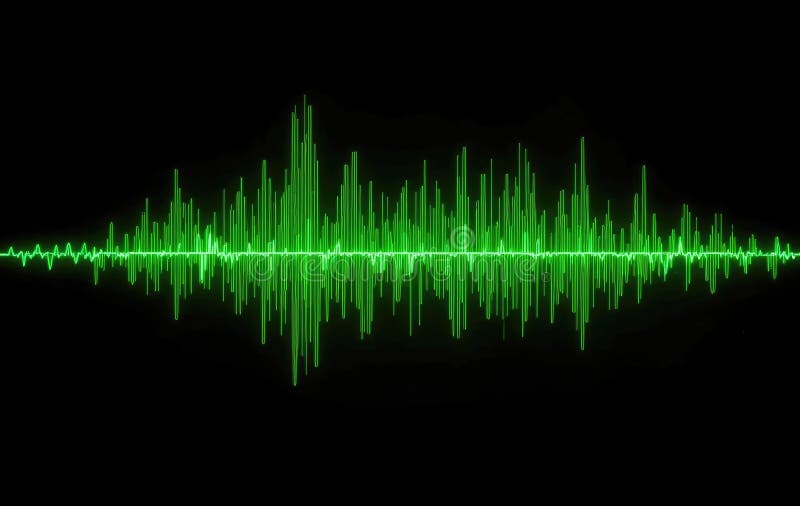 Green Audio Waveform Visualisation on Black Background for Sound ...